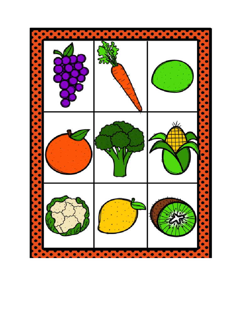 Loteria Frutas y Verduras | PDF