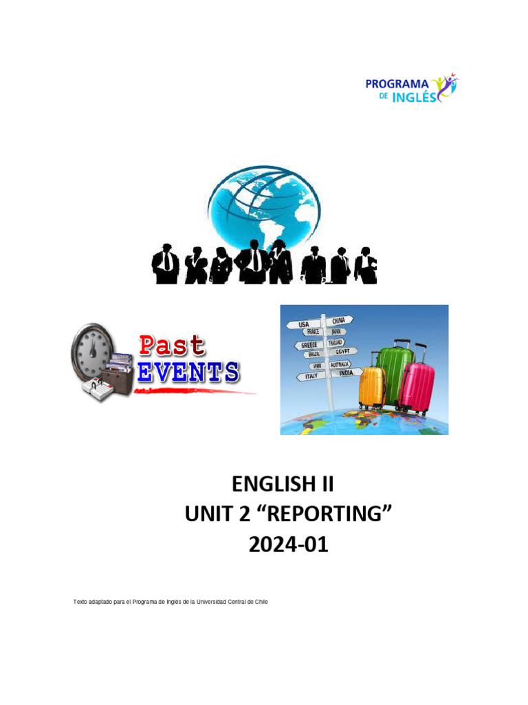 2024-1 BOOKLET INGL II - UNIT 2 Reporting | PDF | Art Therapy | Psychotherapy