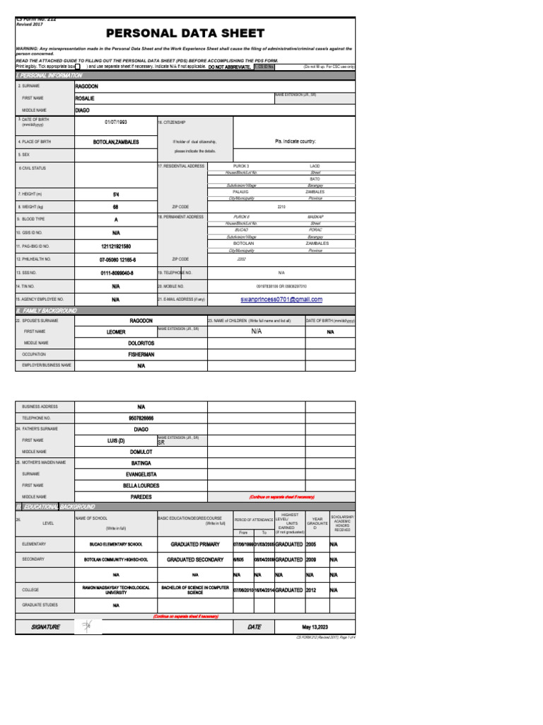 Rosalie Ragodon Pds | PDF | Government