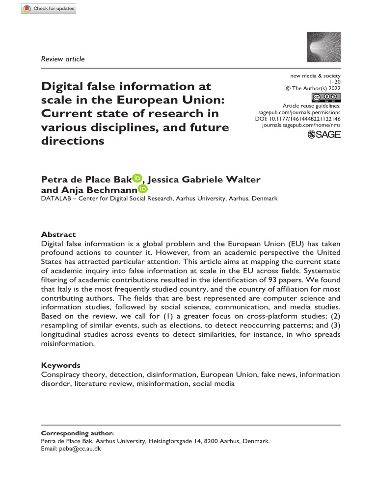 Digital False Information at | PDF | Social Media | Popular Culture ...