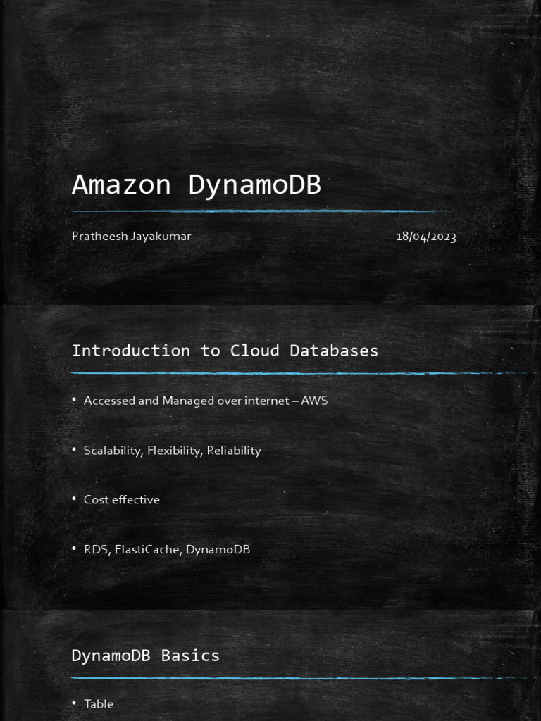 Amazon Dynamodb Pdf No Sql Databases