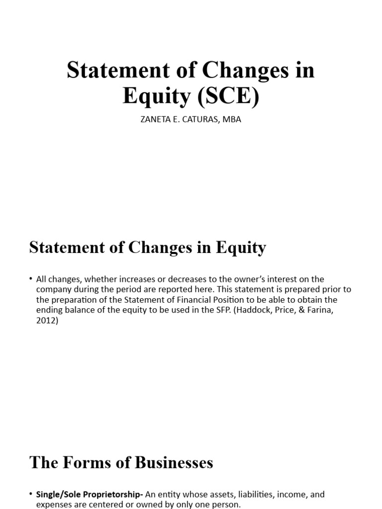 3 Chapter 1 Statement of Changes in Equity SCE1 | PDF | Equity (Finance ...