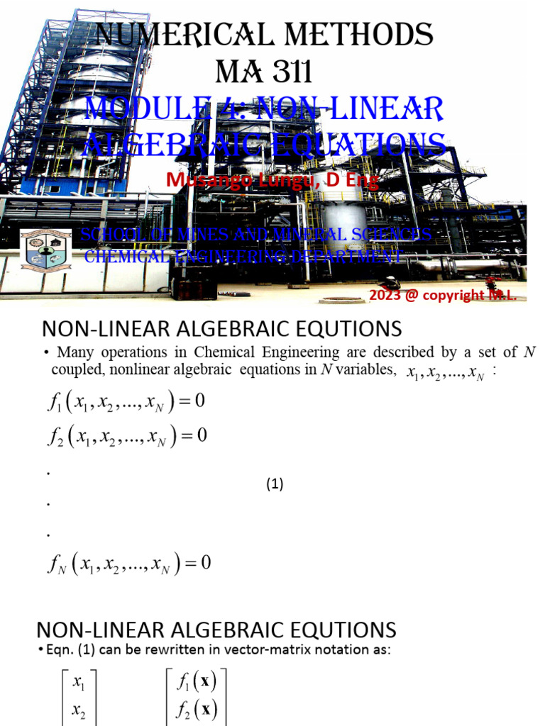 Module 4 Non-linear Algebraic Equations (1) | Download Free PDF | Equations | Nonlinear System