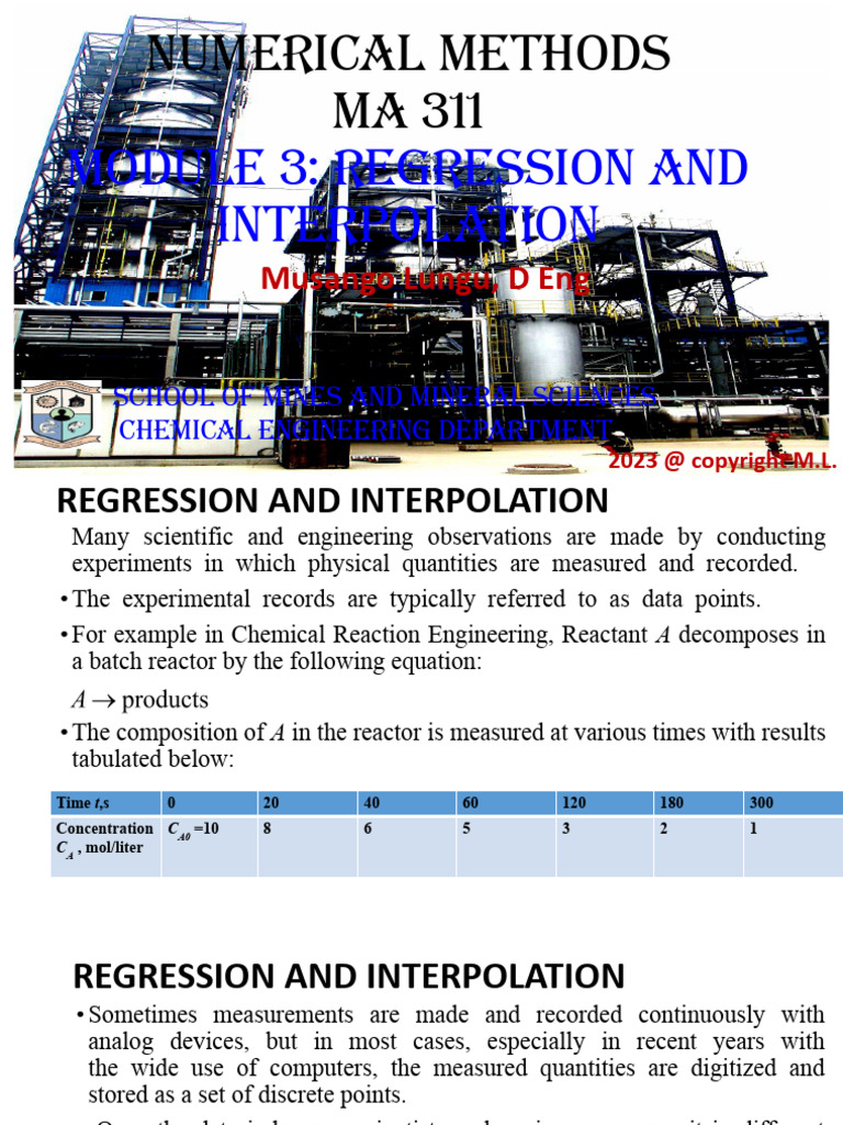 Module 3 Regression and Interpolation | PDF | Ordinary Least Squares ... Module 3 Regression and Interpolation | PDF | Ordinary Least Squares ...