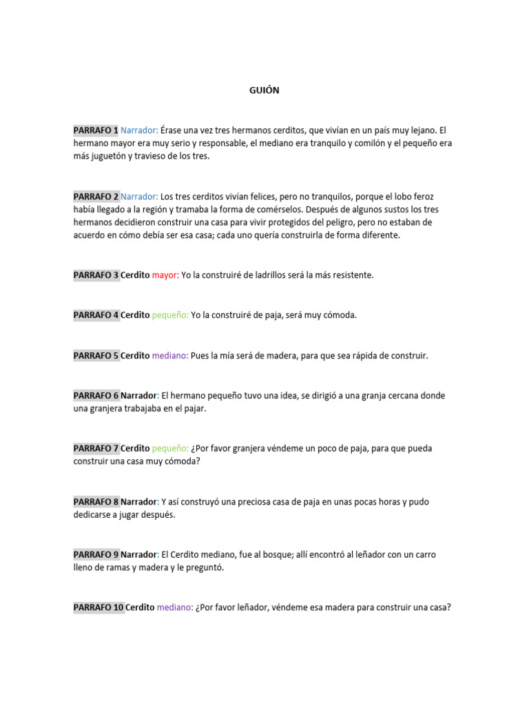 GUIÓN | PDF | Clásicos