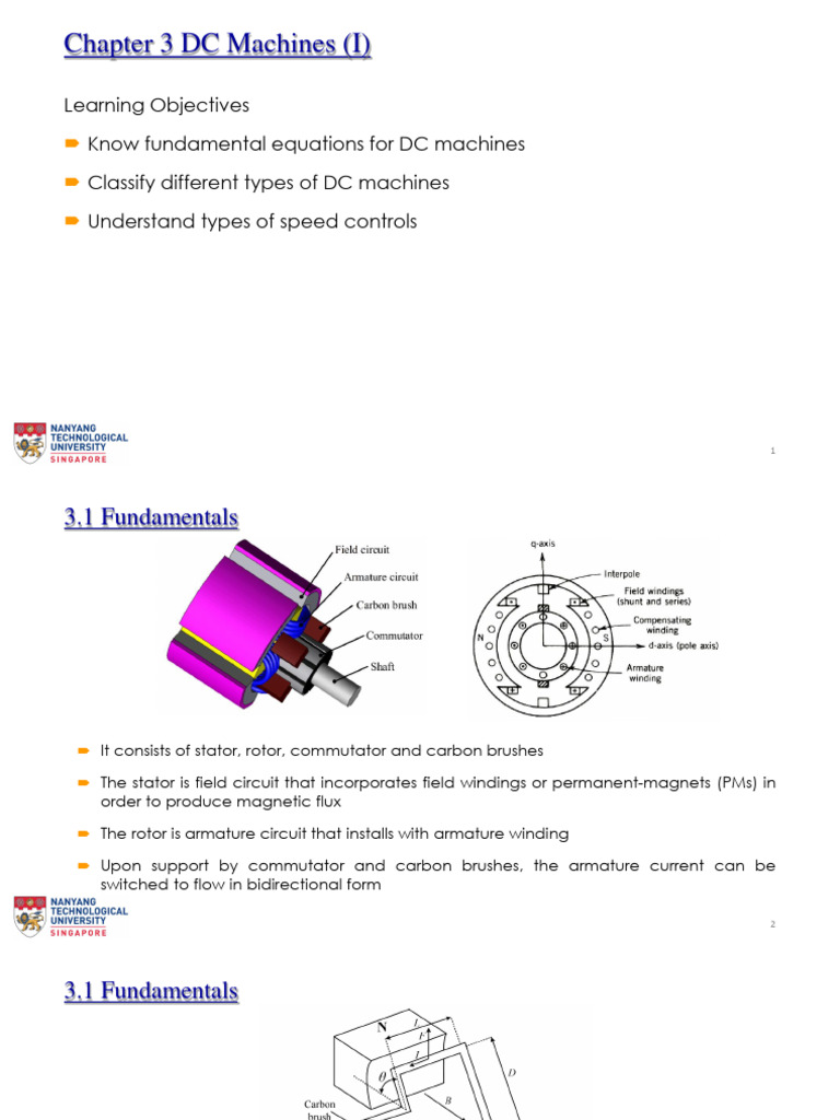 EE6503 - Chapter 3 | PDF | Electric Motor | Electrical Components