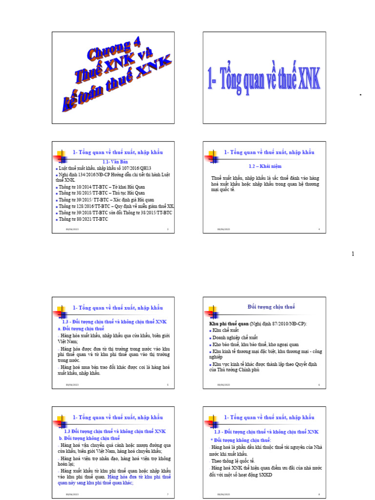 Chương 4 - Thuế XNK | PDF