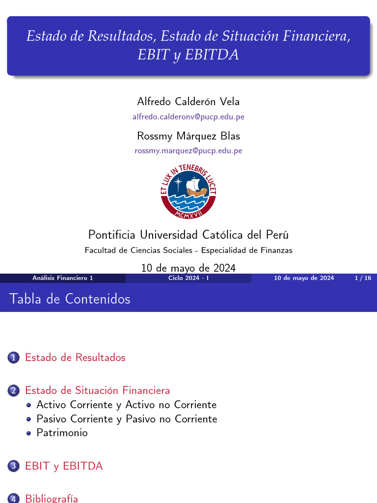 ER, ESF, EBIT y EBITDA | PDF | Estado de resultados | Negocios económicos