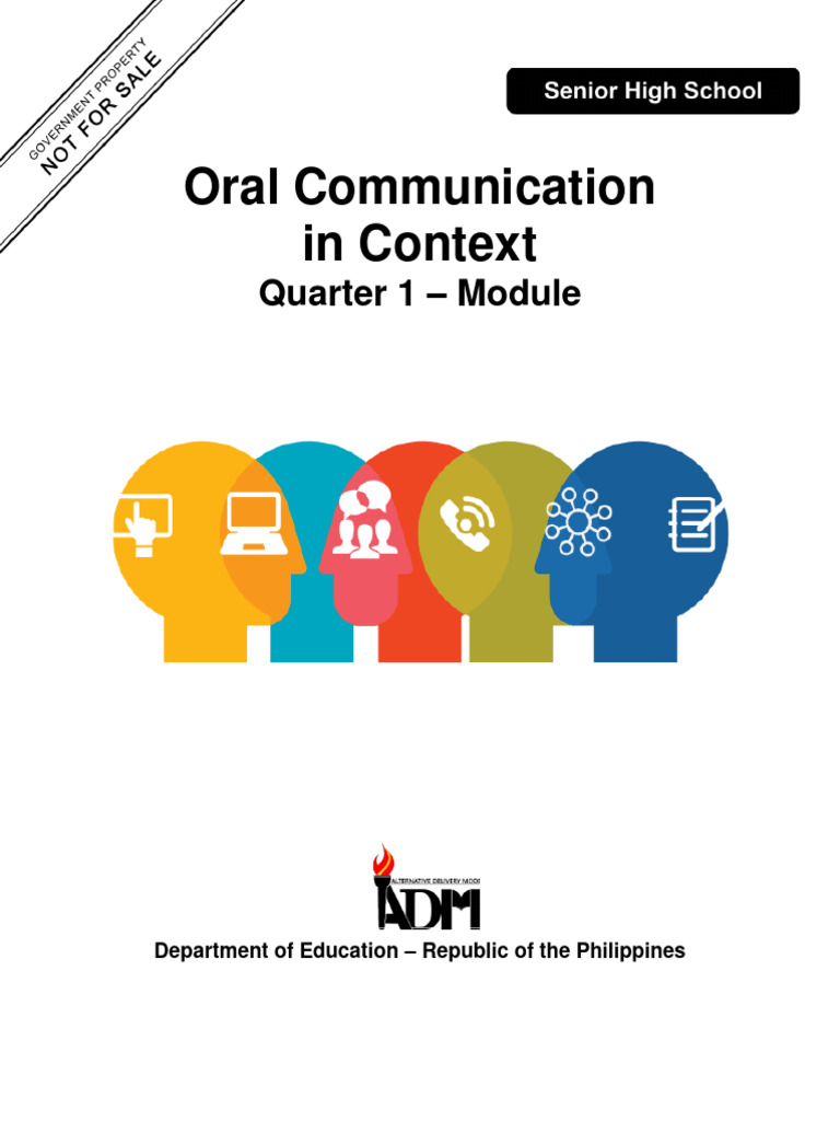 ADM Oral-Com-in-Context-Module-Q1-GRADE 11 | PDF | Communication | Nonverbal Communication