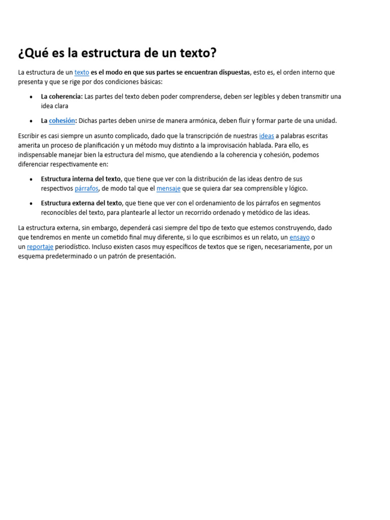 La estructura de un texto | PDF | Narración | Información