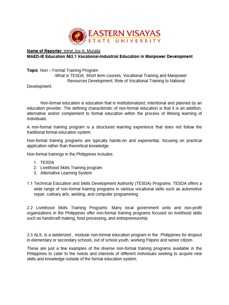 Module-V.-NON-FORMAL-PROGRAM | PDF | Vocational Education | Welding