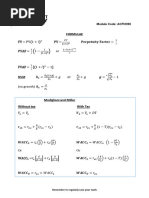 AFM Formula Sheet Summary | PDF