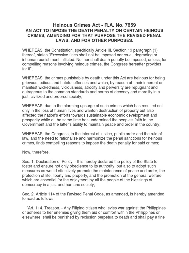 Heinous Crimes Act | PDF | Capital Punishment | Victimology