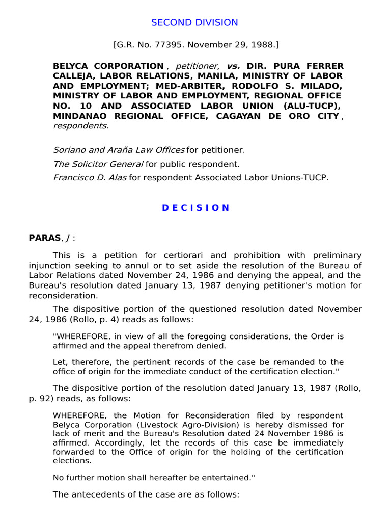 IV.5. Belyca Corp. v. Calleja | PDF | Employment | Strike Action