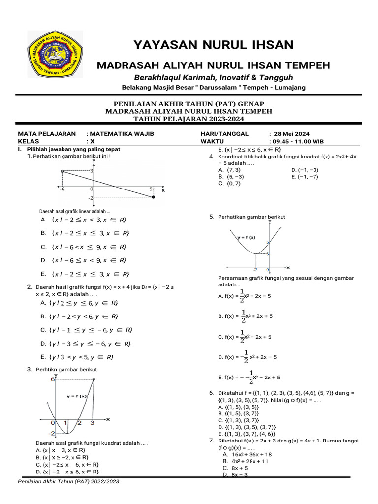 Soal MTK KLS X SMT 2 | PDF