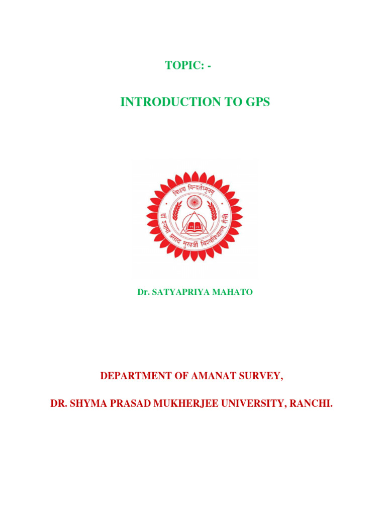 Introduction To GPS: Topic | PDF | Global Positioning System | Navigation