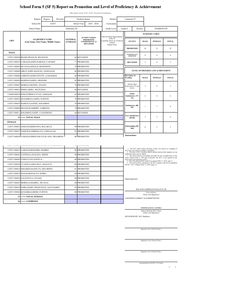 SF5 - 2023 - Grade 4 - PASSIONATE | PDF