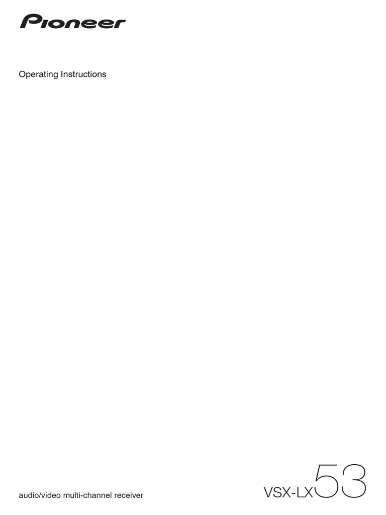 Pioneer LX53 Manual | PDF | Ac Power Plugs And Sockets | Electrical ...