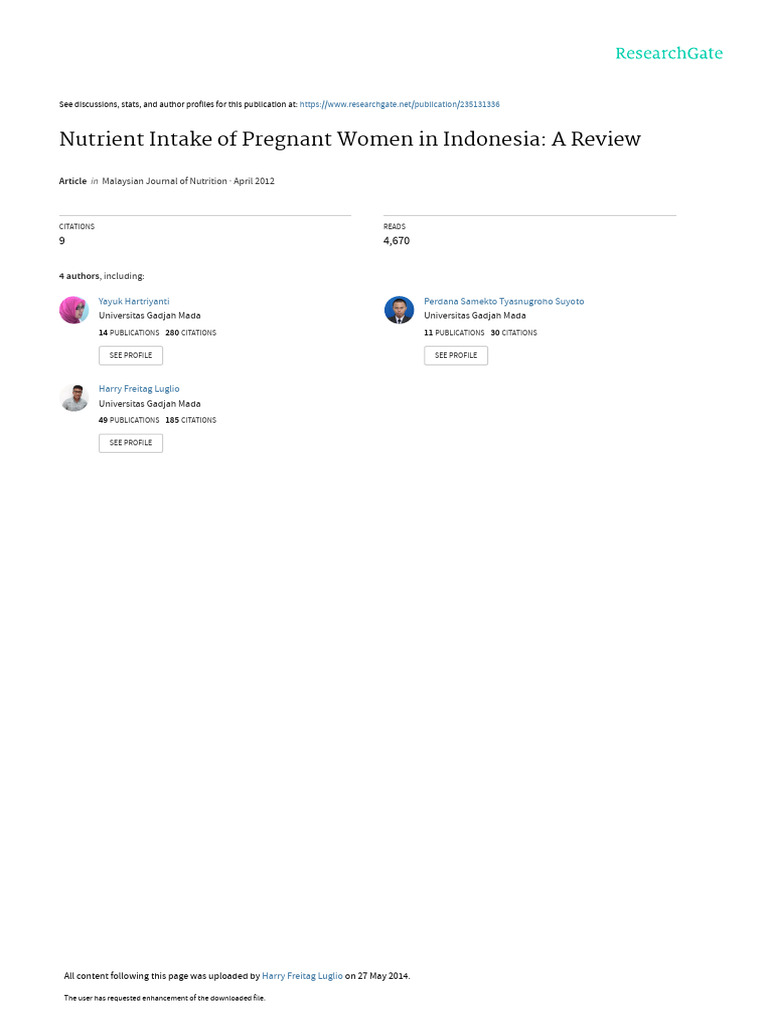 2012-11yayuk 328 | PDF | Nutrients | Maternal Death