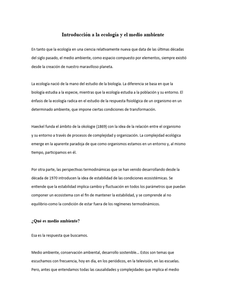 Introducción A La Ecología y El Medio Ambiente | PDF | Gases de efecto ...