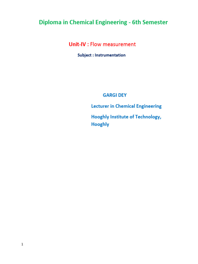 Flow+Measurement | PDF | Flow Measurement | Pressure