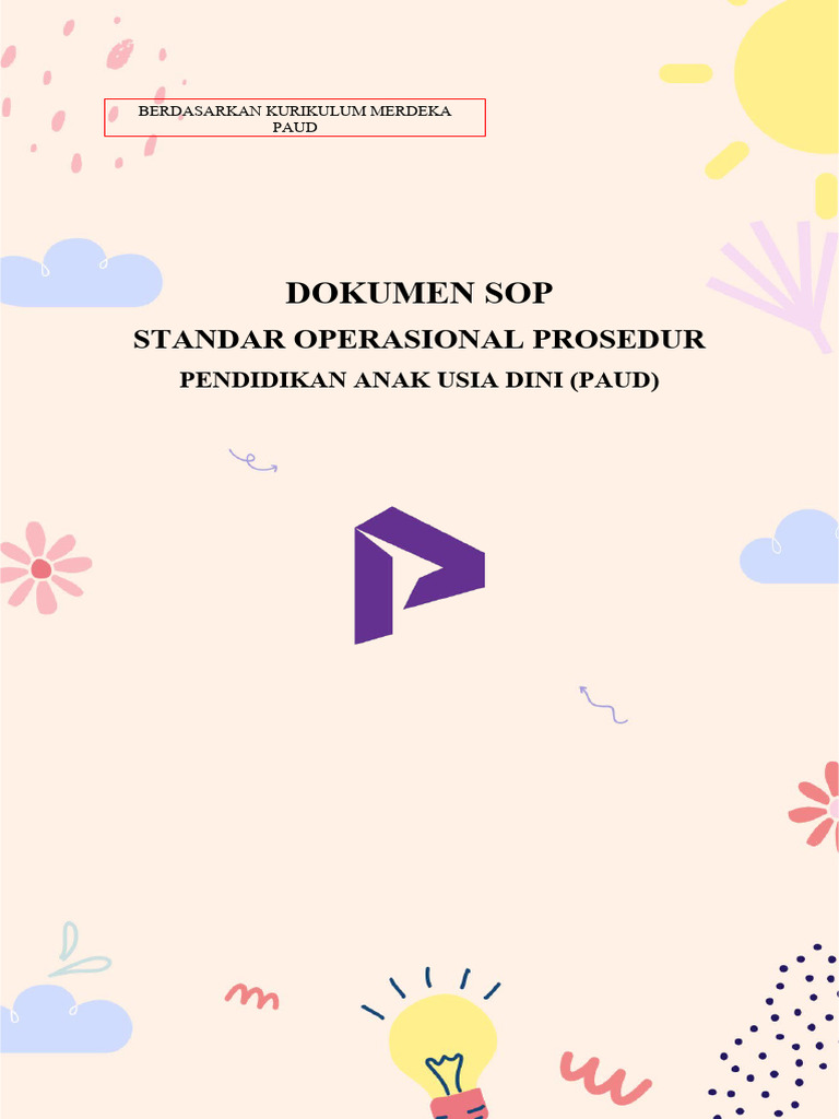 Kumer - DOKUMEN 15 SOP PAUD KB-TK FULL | PDF | Kesehatan Holistik | Sains & Matematika