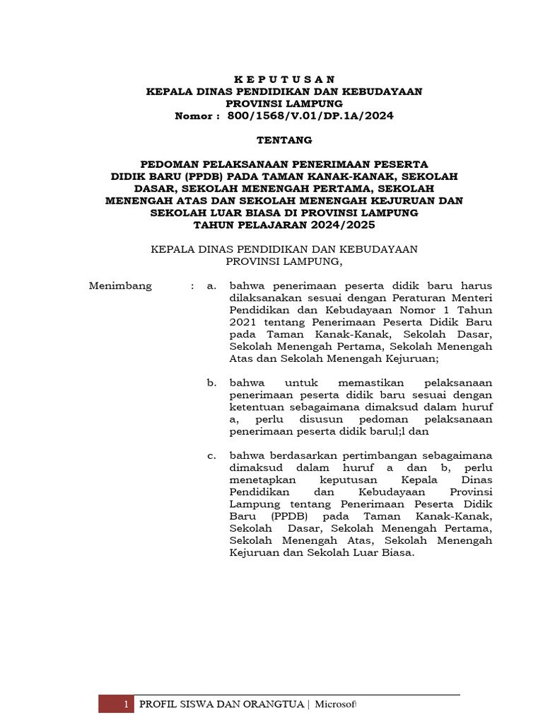 Pedoman PPDB 2024 - Final | PDF