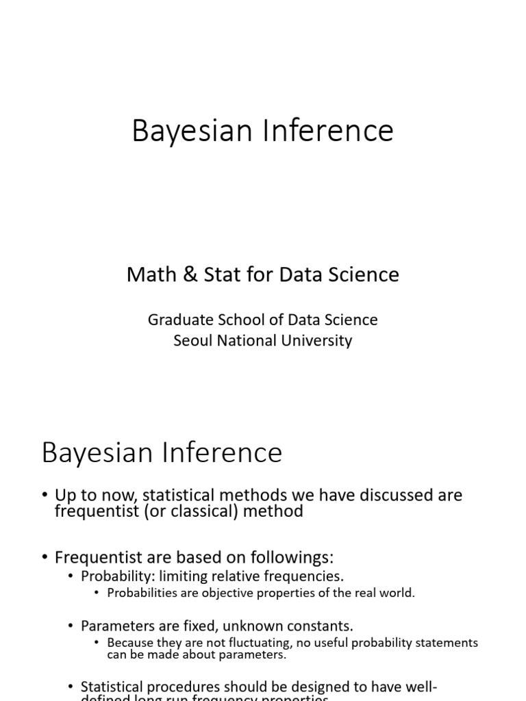 Mstat Note14 Bayesian Inference FSP | PDF | Statistical Inference | Bayesian Inference