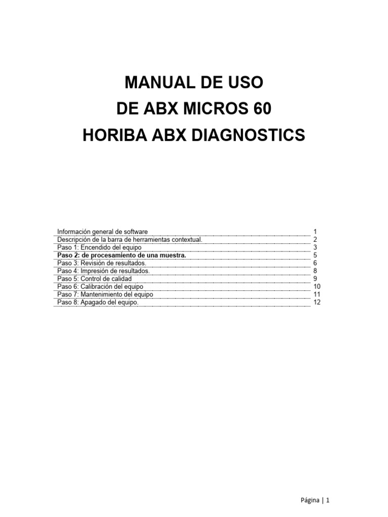 Abx Micros 60 | Descargar gratis PDF | Calibración