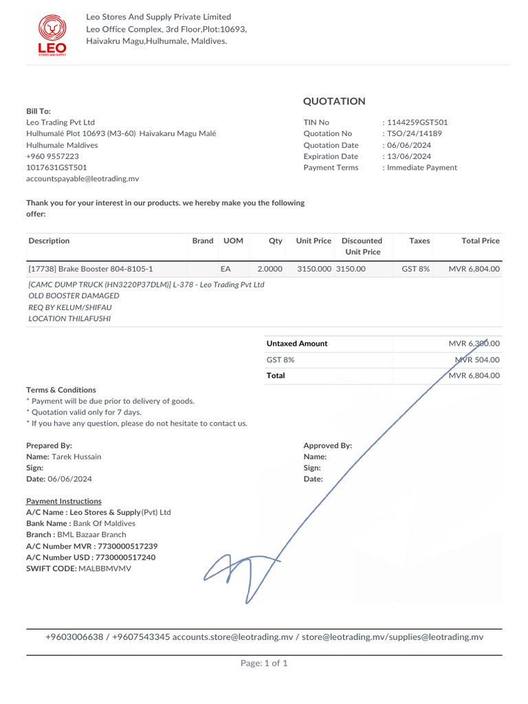 Quotation | Download Free PDF | Taxation | Banking