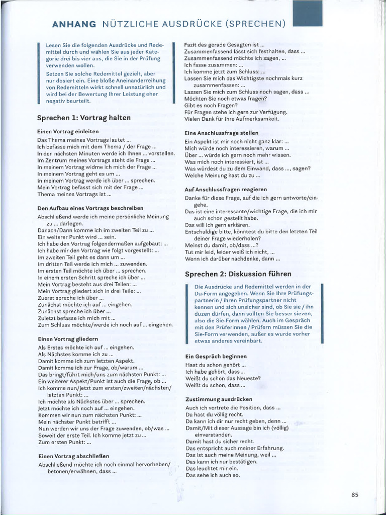 Redemittel c1 goethe | PDF