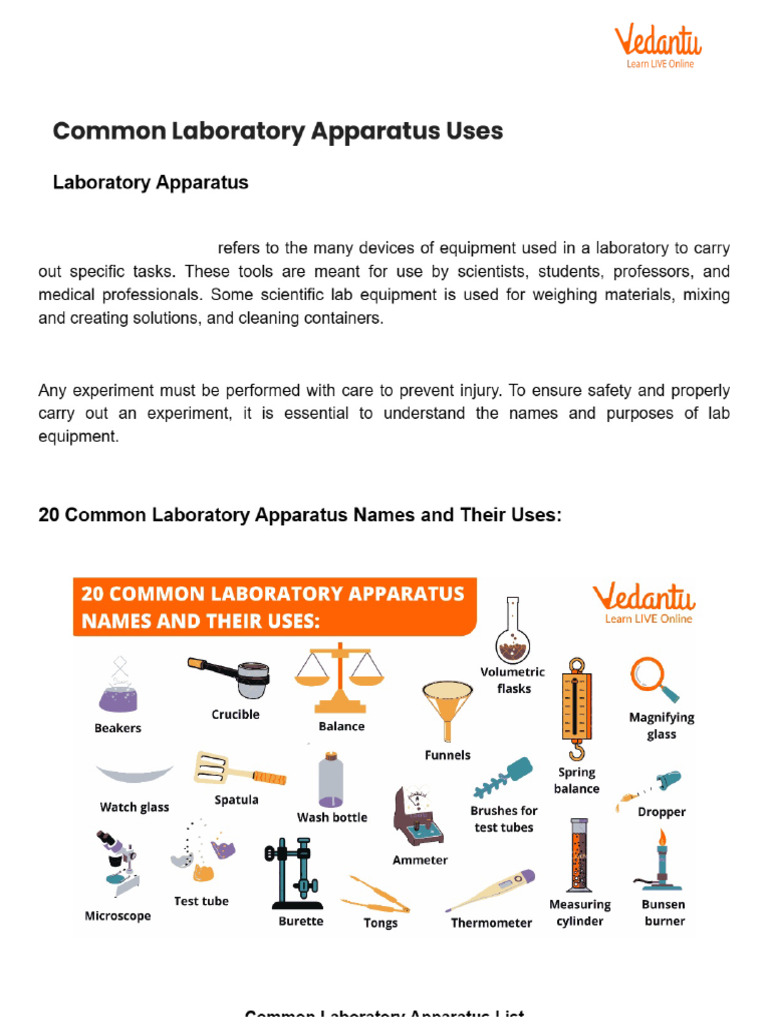 Common Laboratory Apparatus Uses | PDF