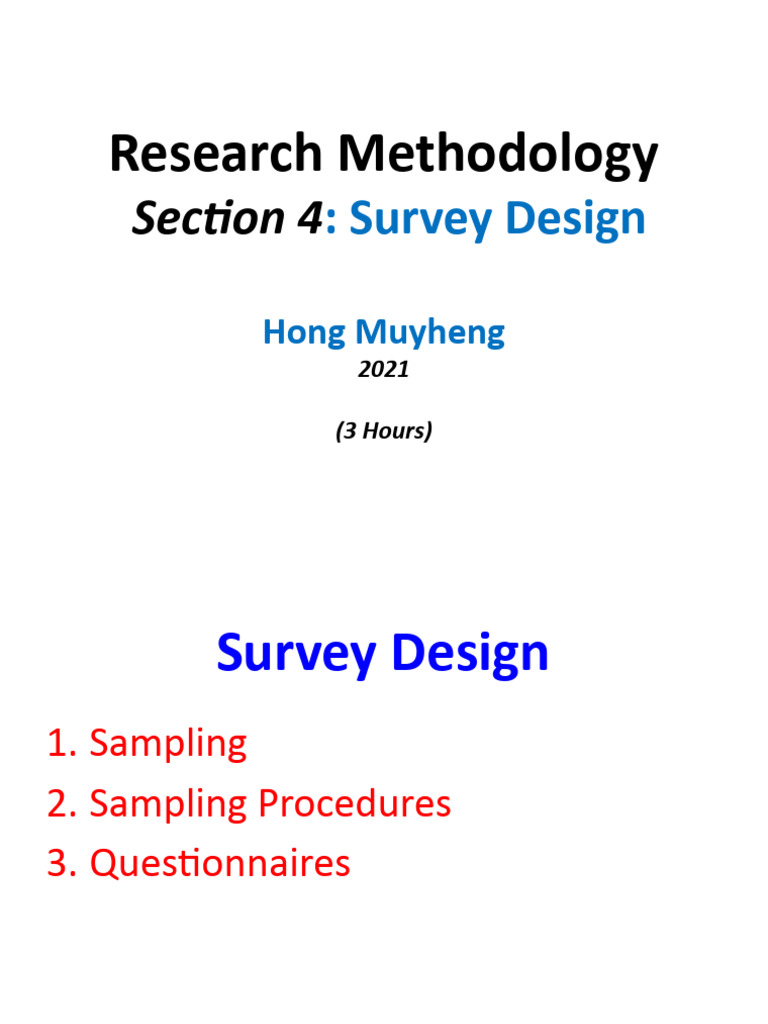 Reserch-Methodology-4 | Download Free PDF | Sampling (Statistics) | Survey Methodology