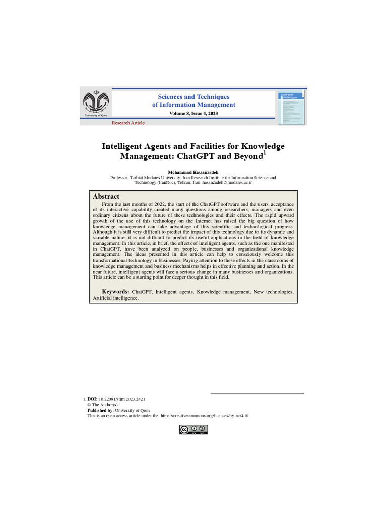 11-1 hassanzadeh 2023 chatgpt knowledge management | PDF | Artificial Intelligence ...