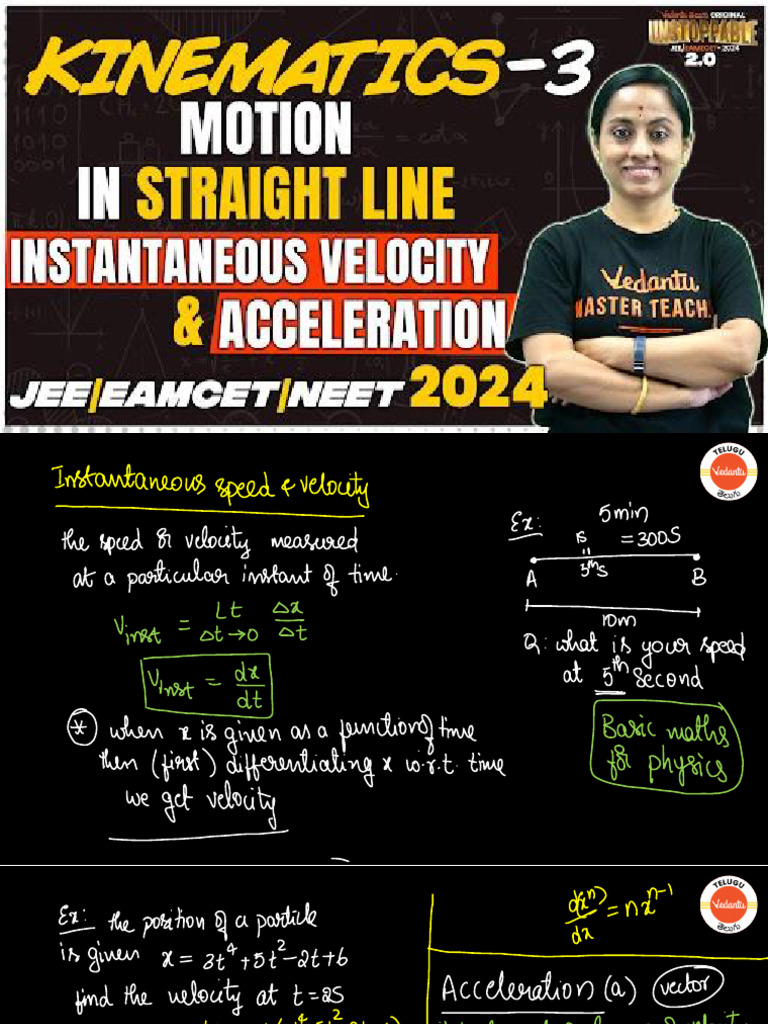 Instantaneous Velocity 2024 PDF | PDF