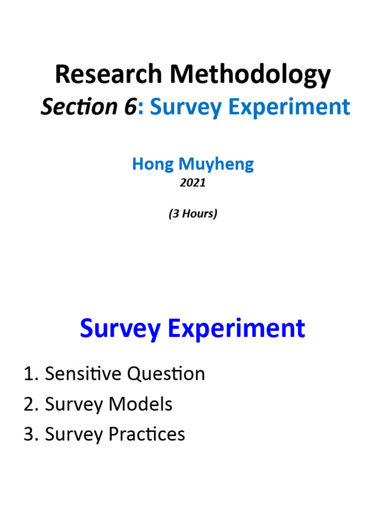 Reserch-Methodology-6 | PDF | Survey Methodology | Social Psychology