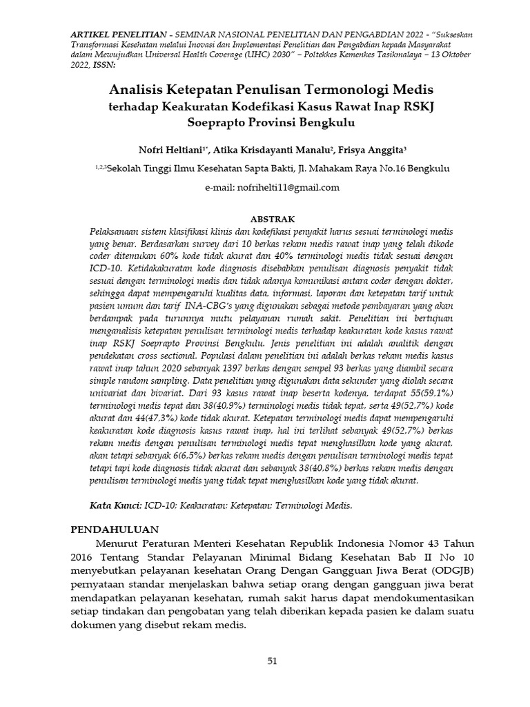 Analisis Ketepatan Terminologi Medis UHC | PDF