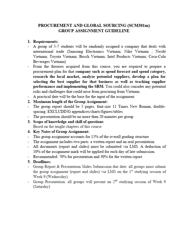 Groupwork Guideline - SCM301m | PDF | Career & Growth | Business