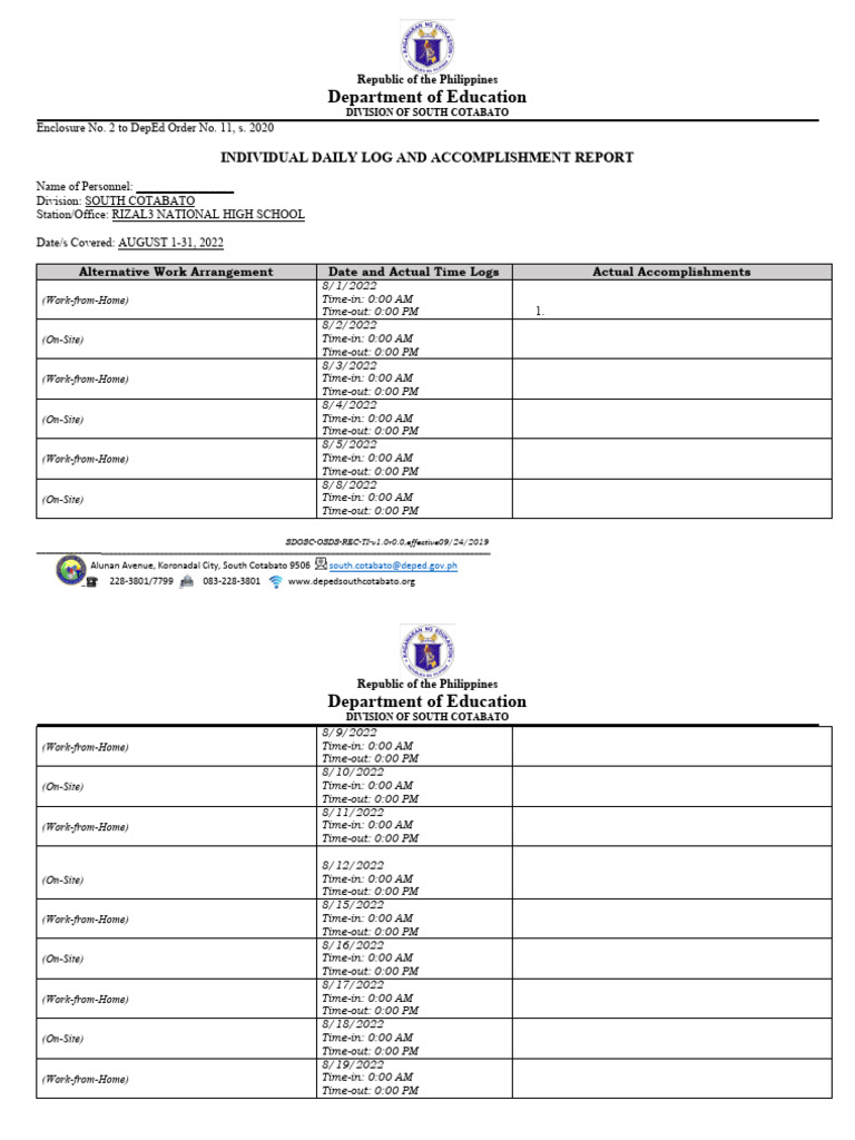 Accomplishment SAMPLE | PDF | Government | Public Administration