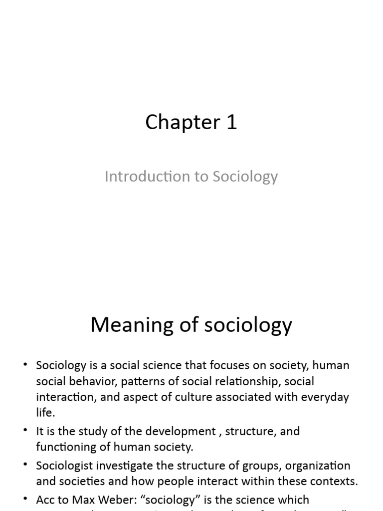 Chapter 1 | PDF | Sociology | Socialization