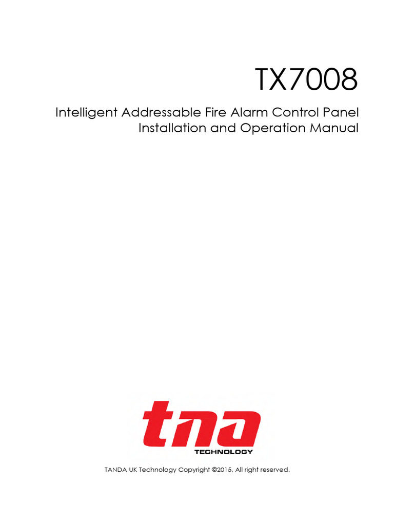 TX7008_Intelligent Addressable Fire Alarm Control Panel_Installation ...