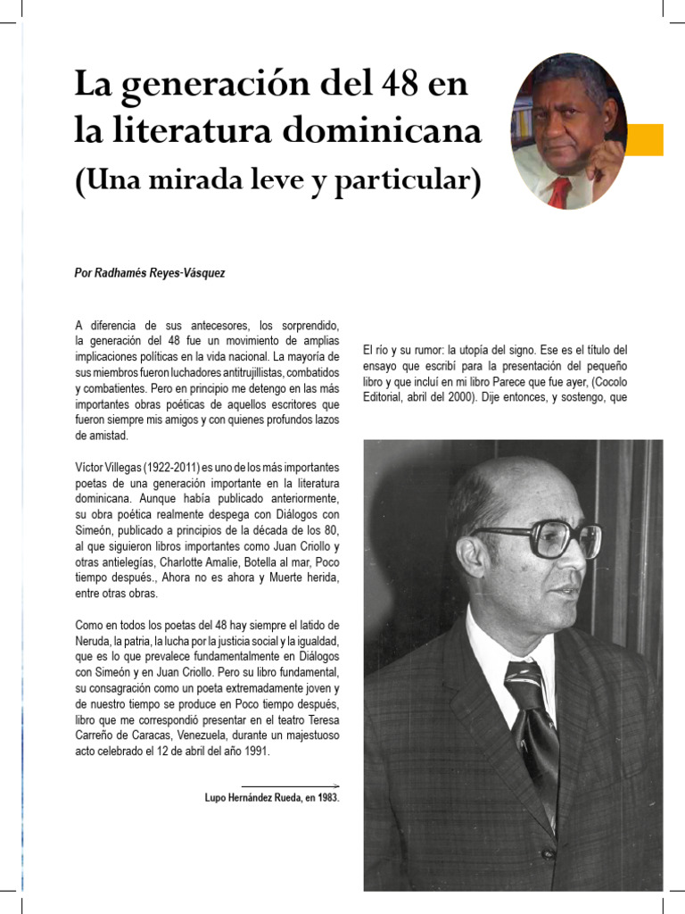 La Generación del 48 en la Poesía Dominicana | PDF | Poesía