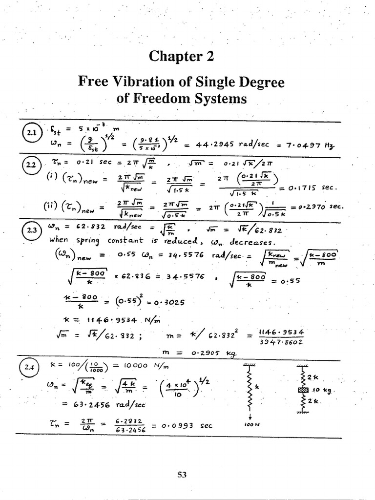 Mechanical Vibrations by SS Rao chapter 2 | PDF