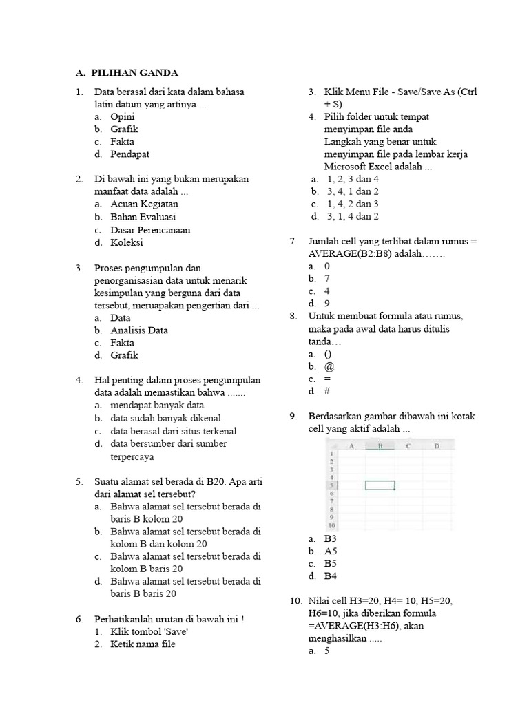 Soal Pat Informatika Kelas Vii Genap | PDF