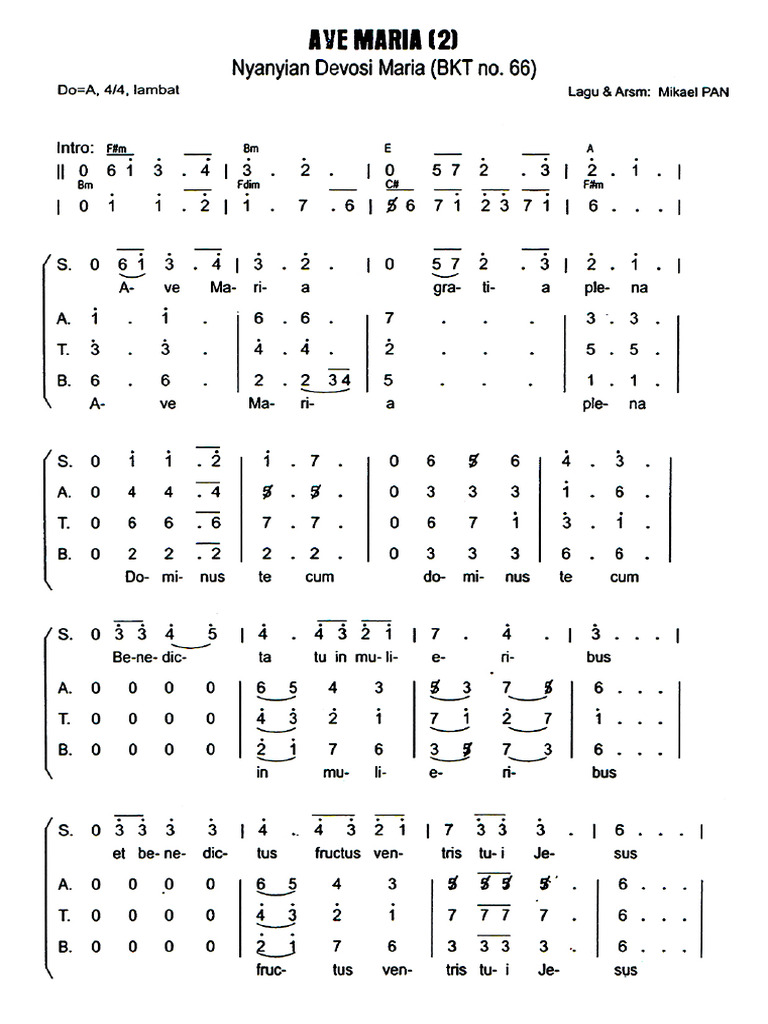Ave Maria Mikael PAN BKT66 | PDF