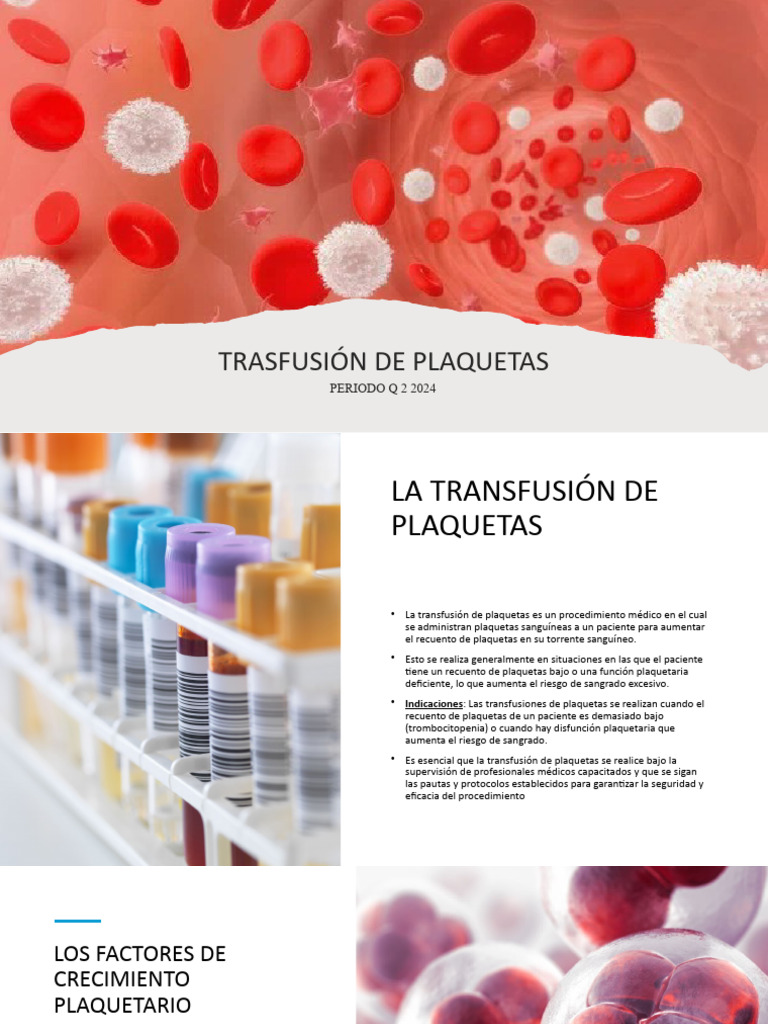 Trasfusión de Plaquetas | PDF | Coagulación | Plaqueta