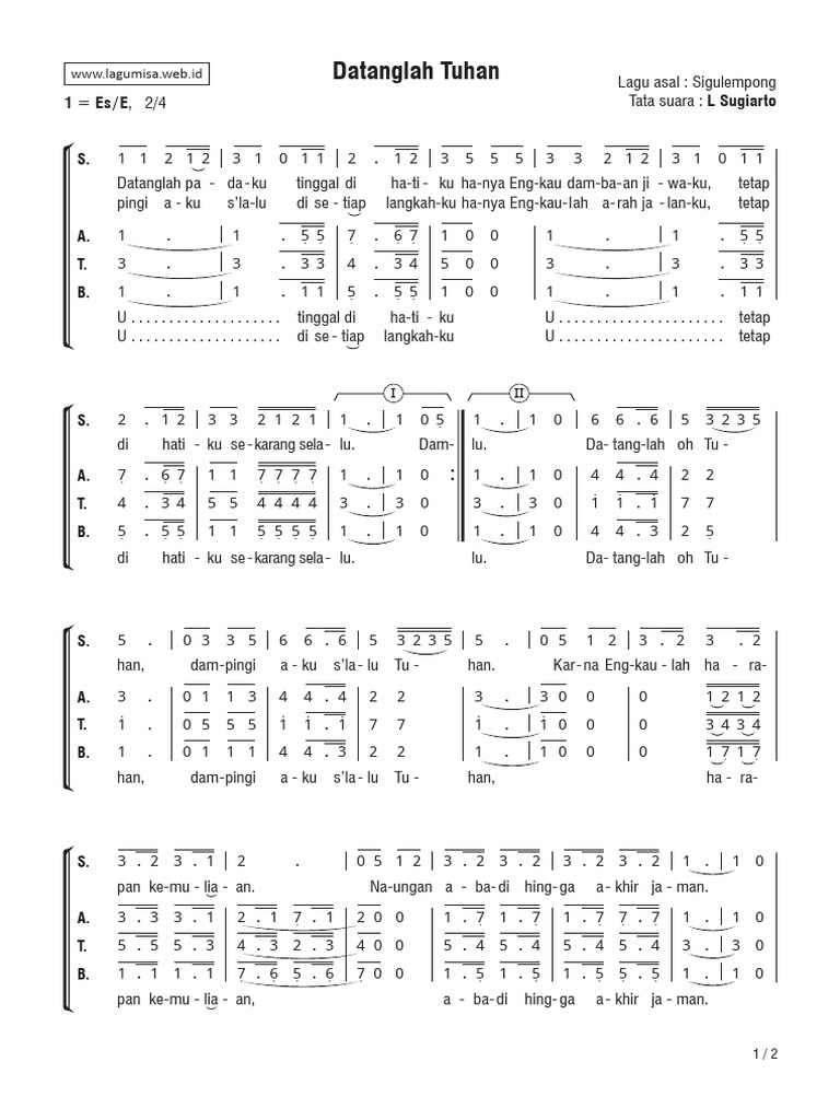 Datanglah Tuhan | PDF