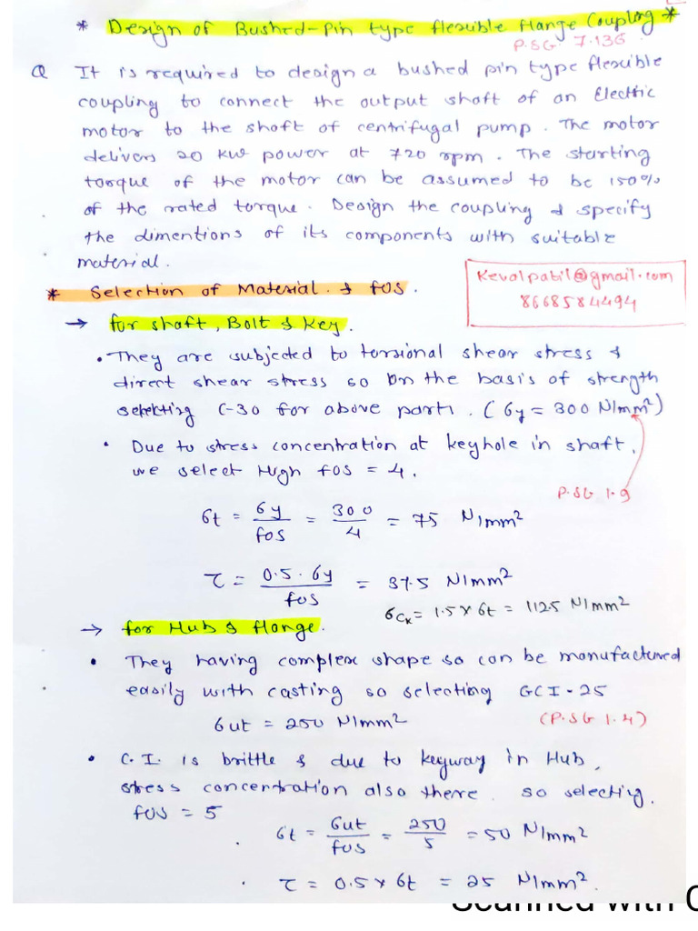 Design of Bushed-Pin Coupling | PDF