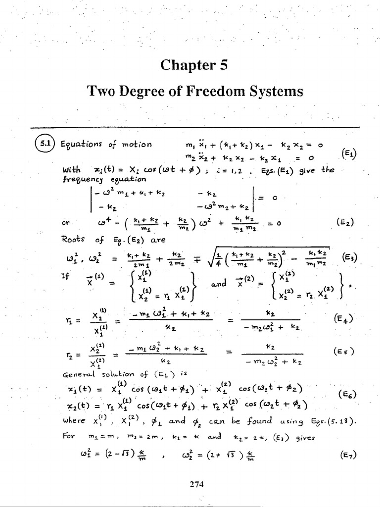 Mechanical Vibrations by SS Rao Chapter 5 | PDF