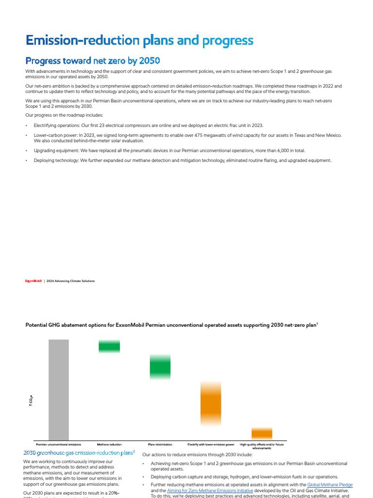 Exxon Mobil - Emission Reduction Plan - MACC | PDF | Climate Change Mitigation | Climate Change ...